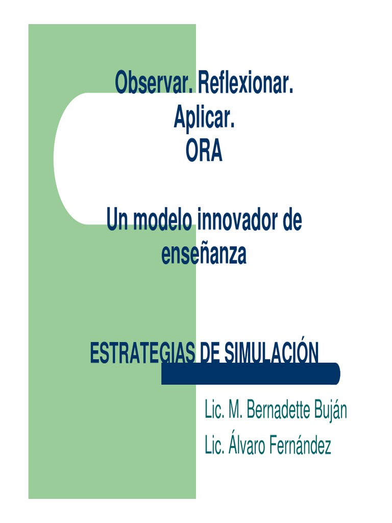 Modelo ORA | PDF | Simulación | Aprendizaje
