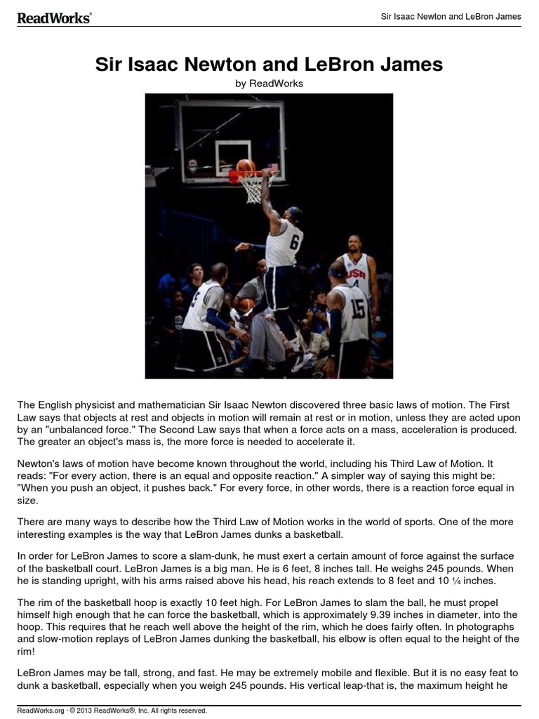 Lebron James | PDF | Force | Mass