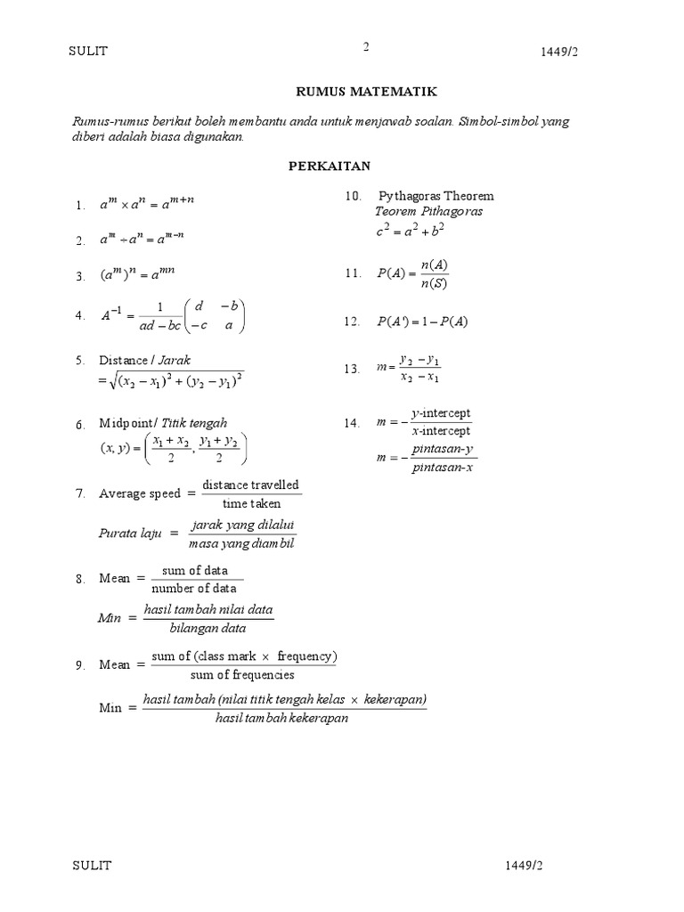 Rumus Matematika Dasar | PDF | Metode & Bahan Ajar