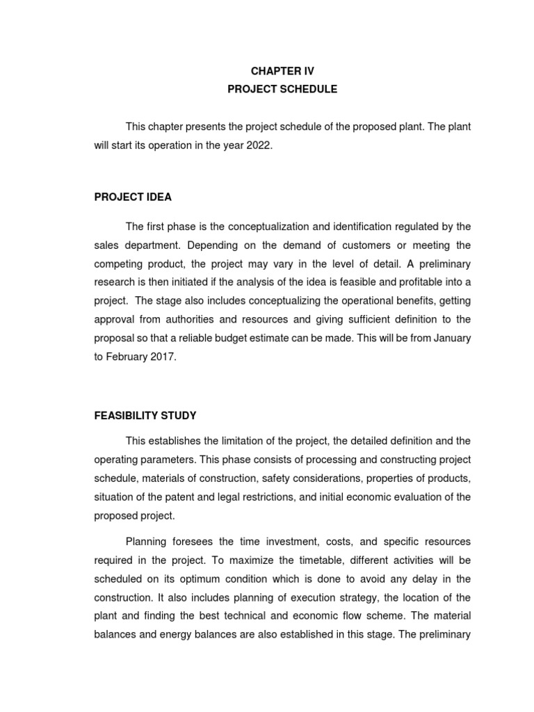 Project Schedule For Plant Design | PDF | Specification (Technical ...