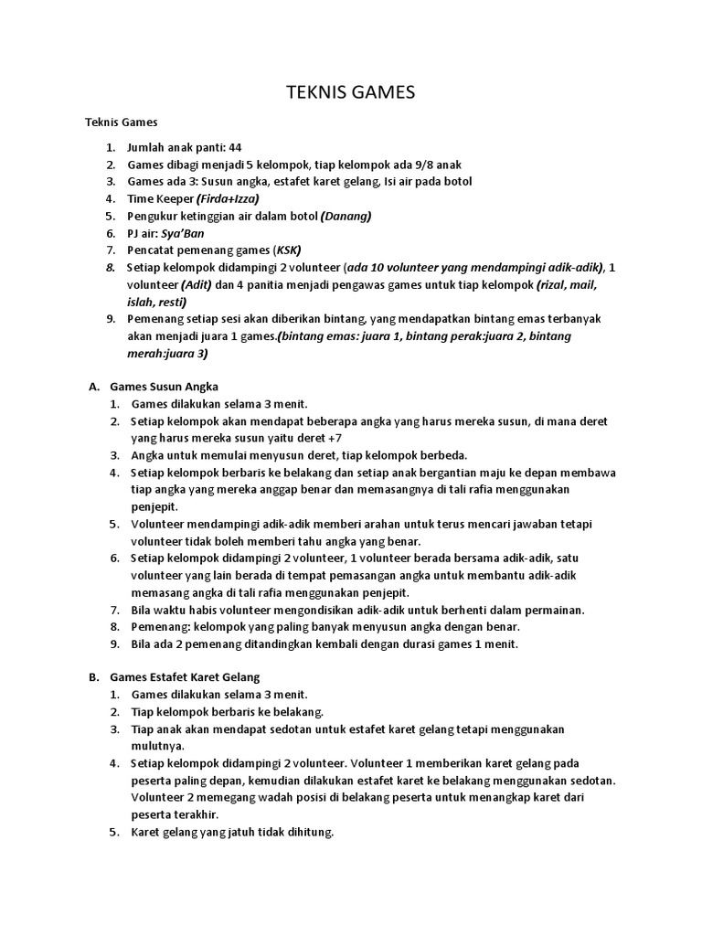 Teknis Games | PDF