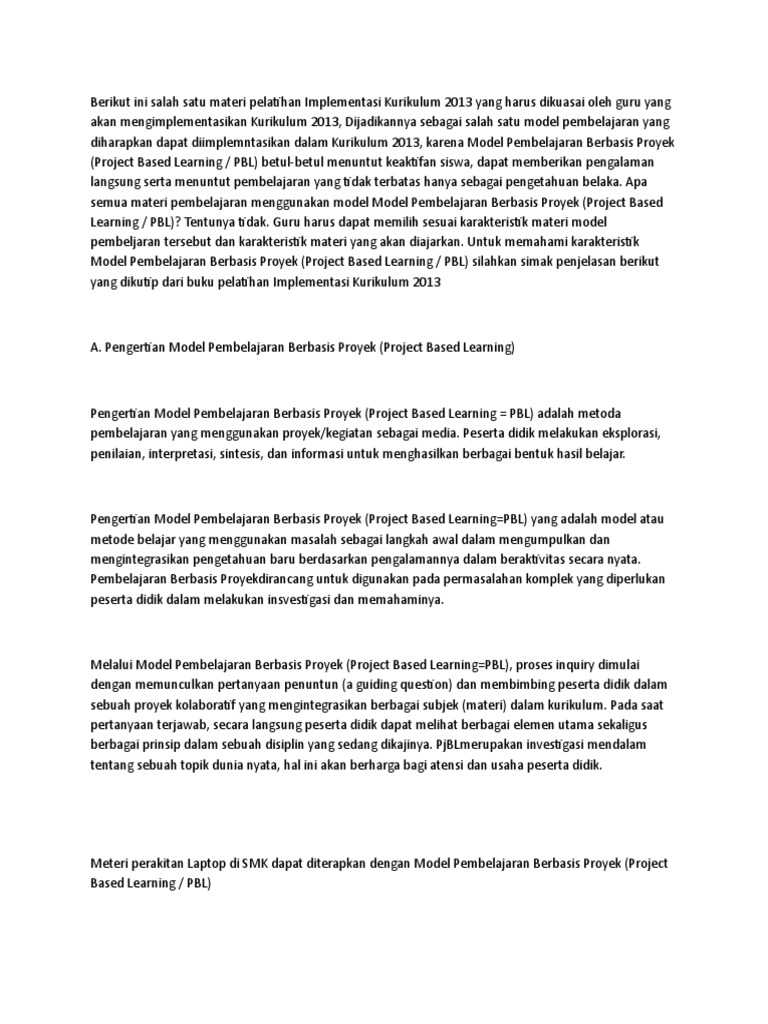 Kelebihan Dan Kekurangan Model Pembelajaran Project Based Learning ...