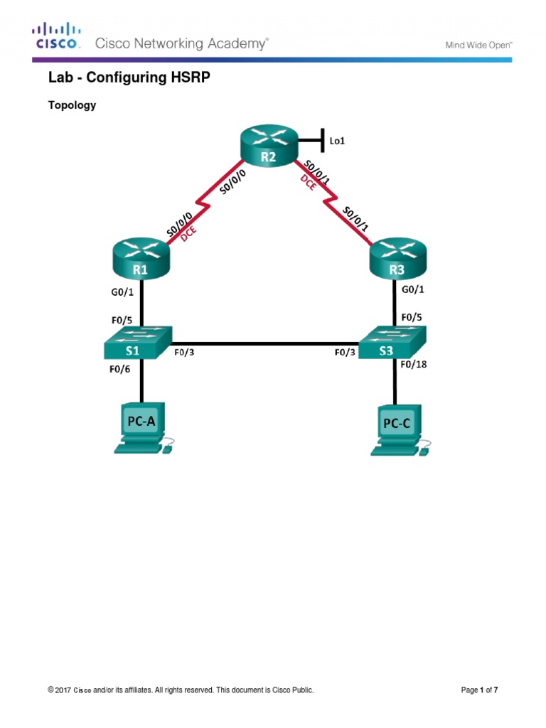 4.3.3.4 Lab - Configure HSRP | PDF | Network Switch | Computer Network