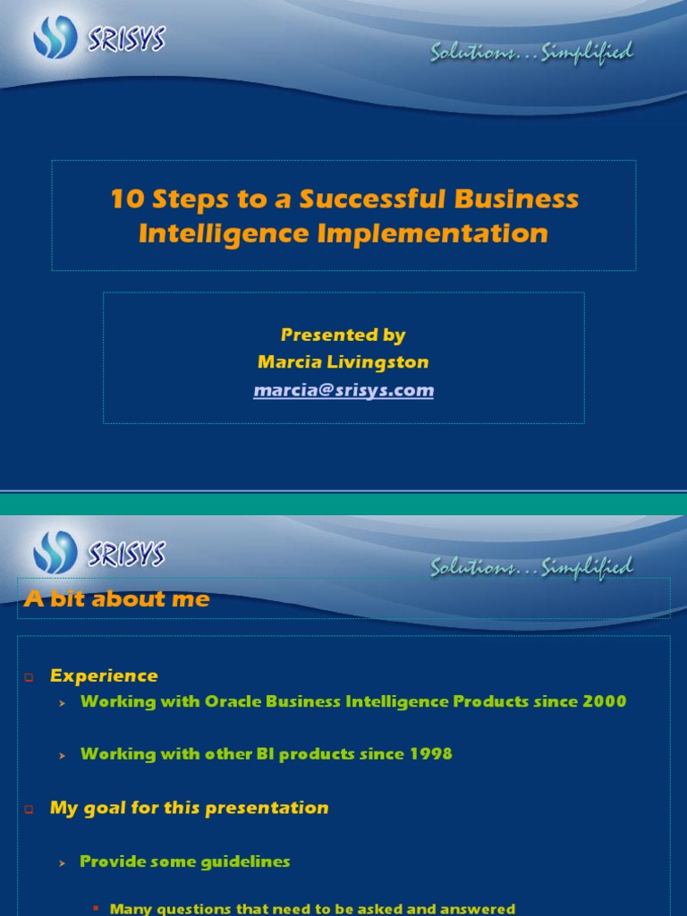 10 Steps To A Successful Business Intelligence Implementation | PDF | Business Intelligence ...