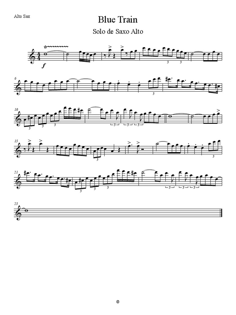 Blue Train Sax Solo | PDF