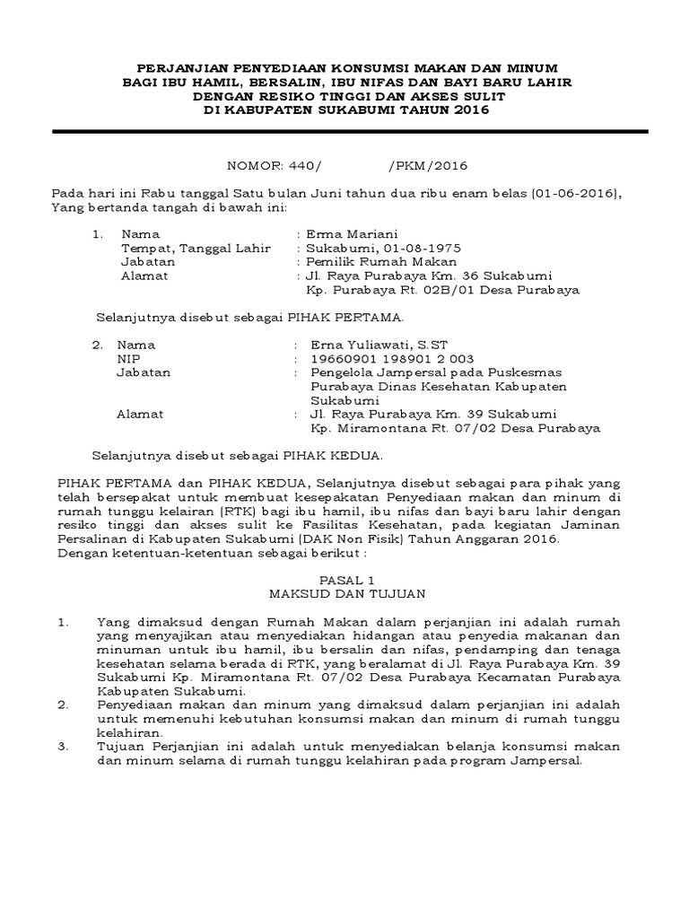 MOU Rumah Makan | PDF