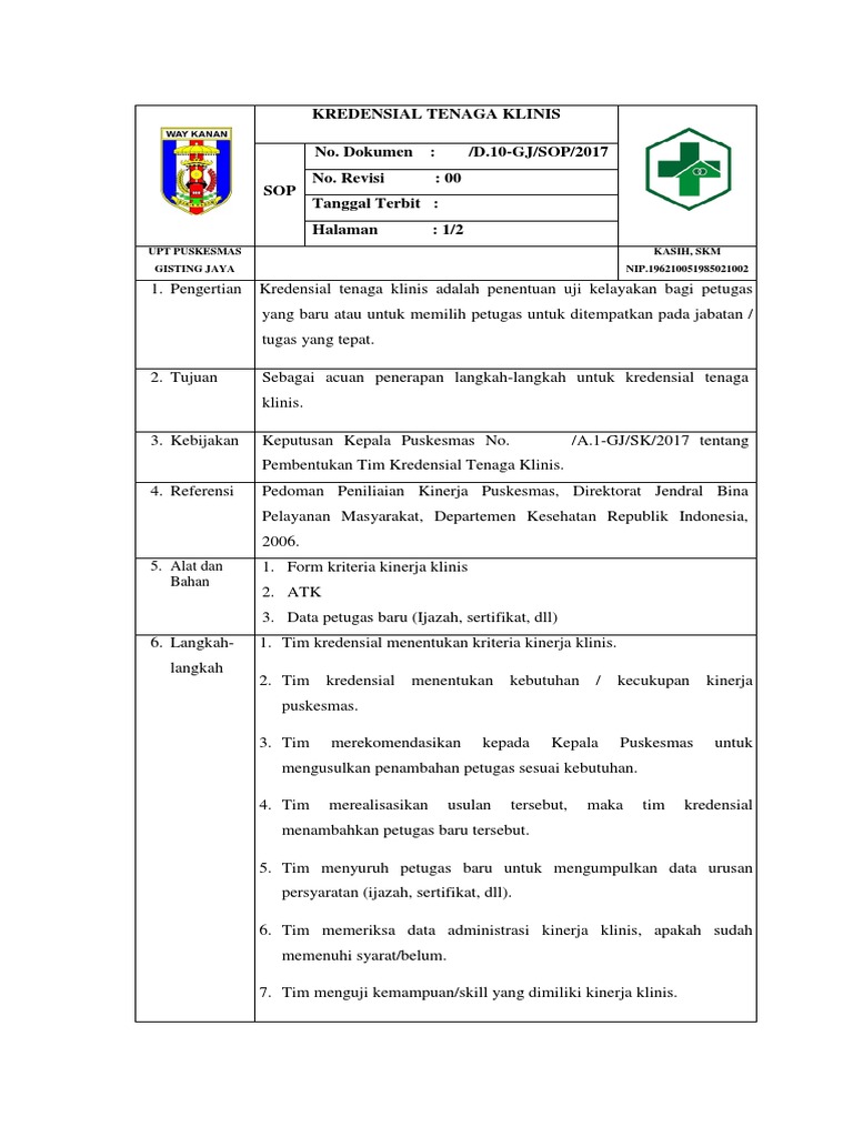 Kredensial Tenaga Klinis di Puskesmas | PDF | Karier & Perkembangan | Teknologi & Rekayasa