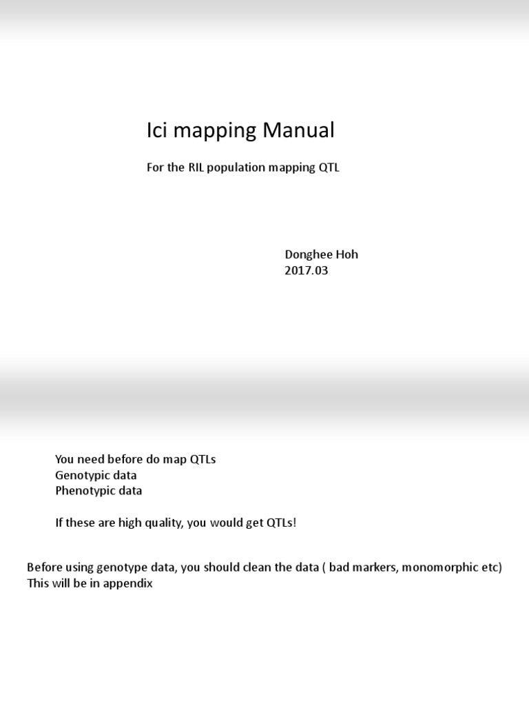 Ici Mapping Manual Pdf Quantitative Trait Locus Genetic Linkage