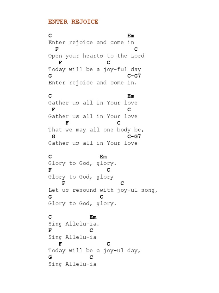 Chord Enter Rejoice