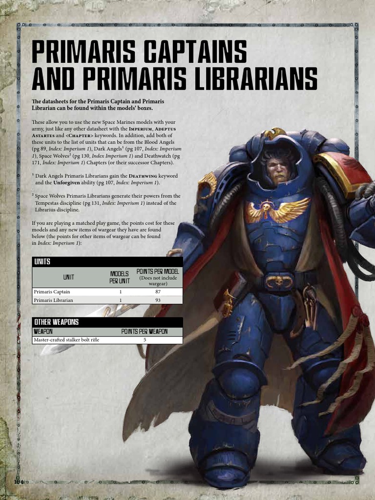 Space Marines Primaris Units Guide | PDF | History