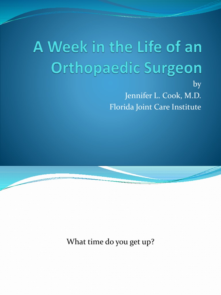 By Jennifer L. Cook, M.D. Florida Joint Care Institute | PDF | Surgery ...