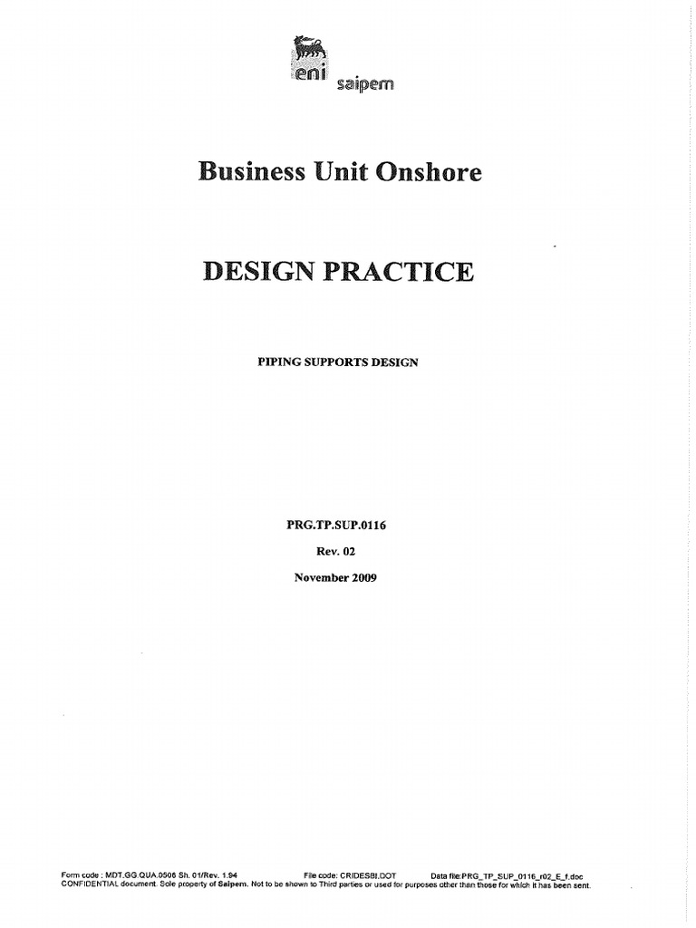 Design Practice - Piping Supports Design PDF | PDF