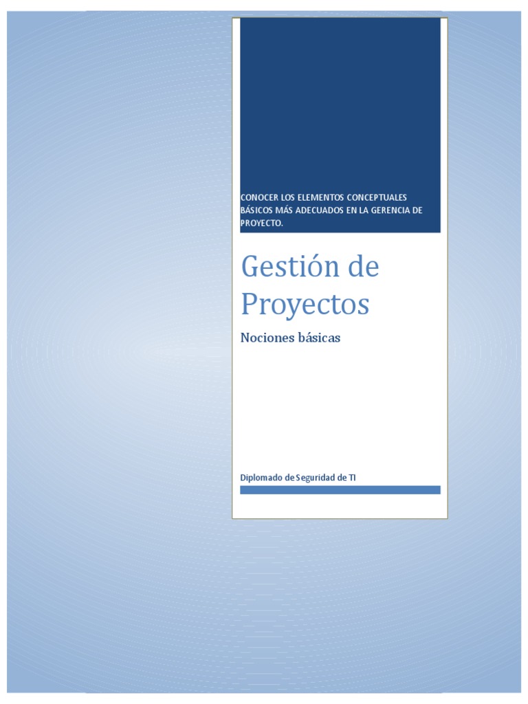 Nociones básicas sobre la gestión de proyectos: elementos conceptuales clave y factores que ...