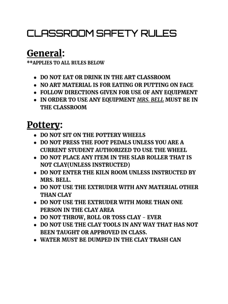 Classroom Safety | PDF