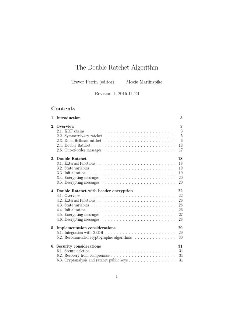 Double Ratchet | PDF | Key (Cryptography) | Cryptography