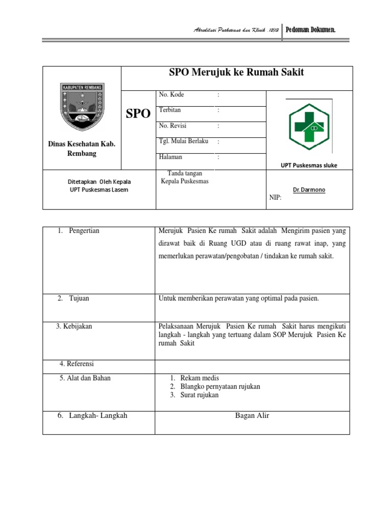 SOP Rujukan Pasien | PDF