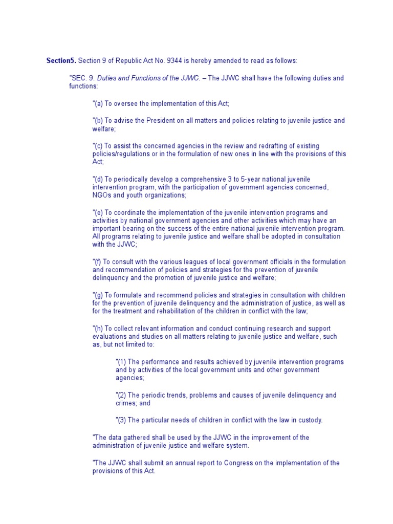 Ra 9344 | PDF | Juvenile Delinquency | Juvenile Court