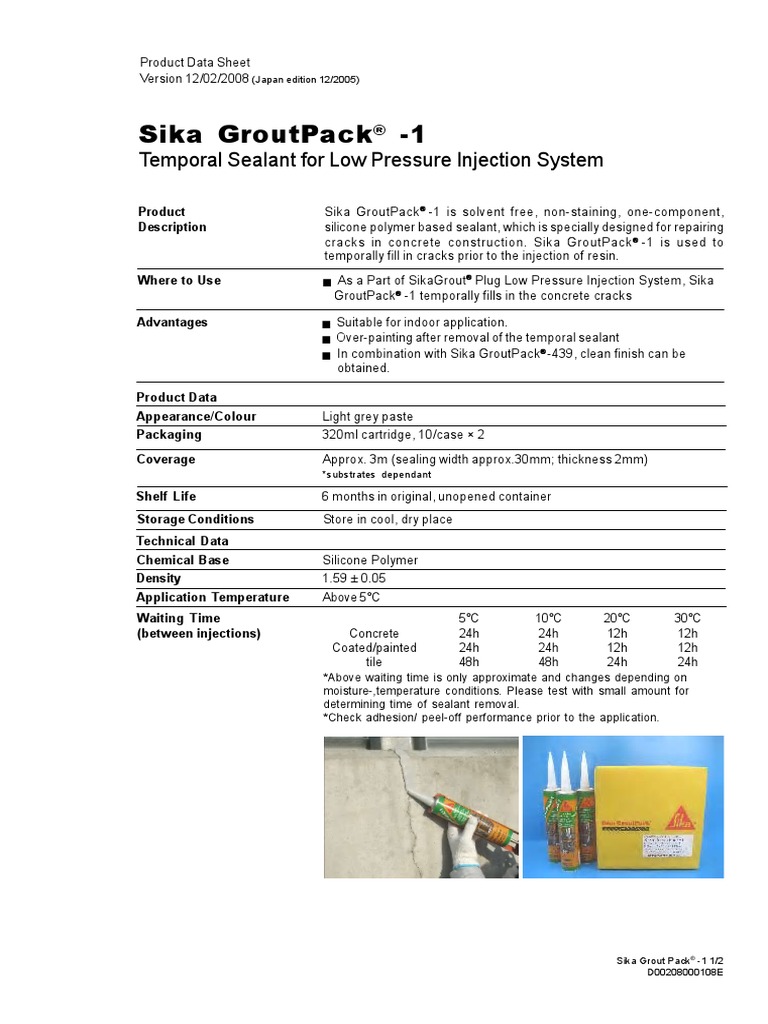 Sika PDS - E - Sika GroutPack - 1 | PDF | Silicone | Concrete