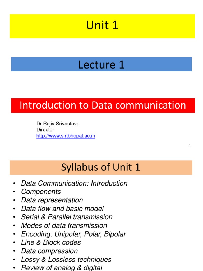 1 Lecture 1 Introduction To Data Communication | Download Free PDF ...