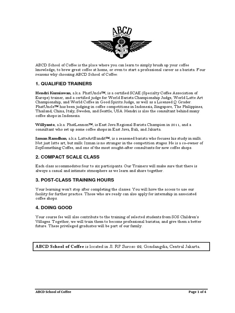 ABCD Programs | PDF | Coffee | Drink