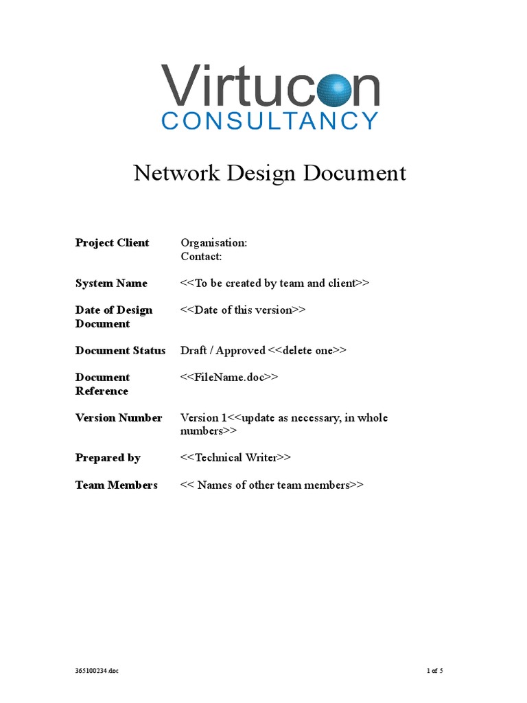 Design Document Template v3 1 | PDF | Computer Network | Wireless Lan