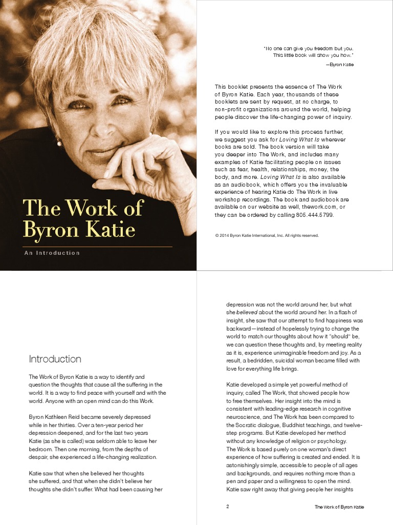 Byron Katie Worksheets The Work Of Byron Katie