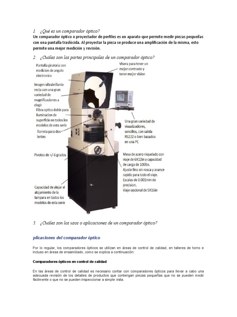 Comparador Optico | PDF | Óptica | Tornillo