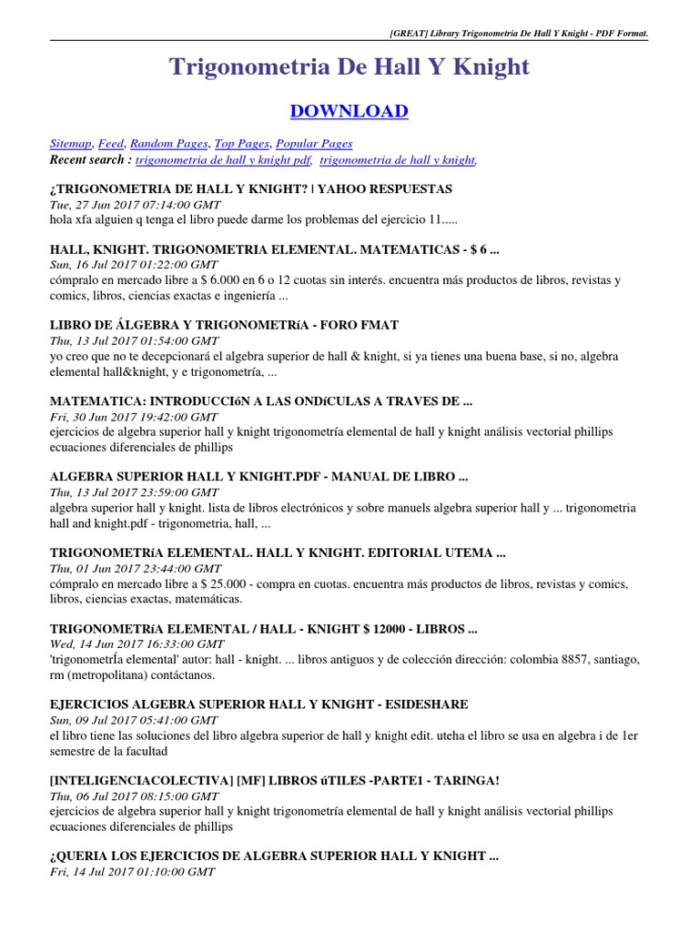 Trigonometria de Hall y Knight PDF | PDF | Trigonometría | Álgebra