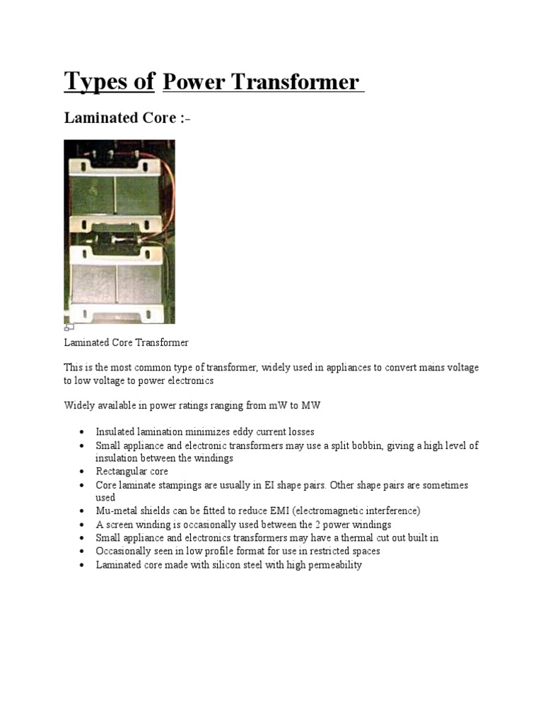 Power Transformer | PDF | Transformer | Inductor