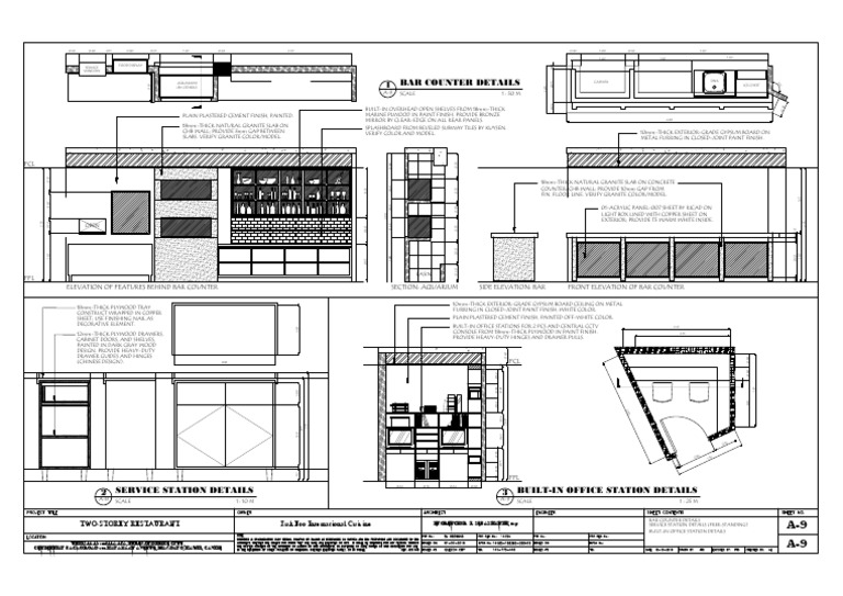 Bar Counter Design and Details | PDF | Wall | Plaster