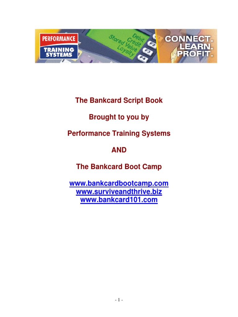 The Bankcard Script Book PDF | PDF | Credit Card | Visa Inc.