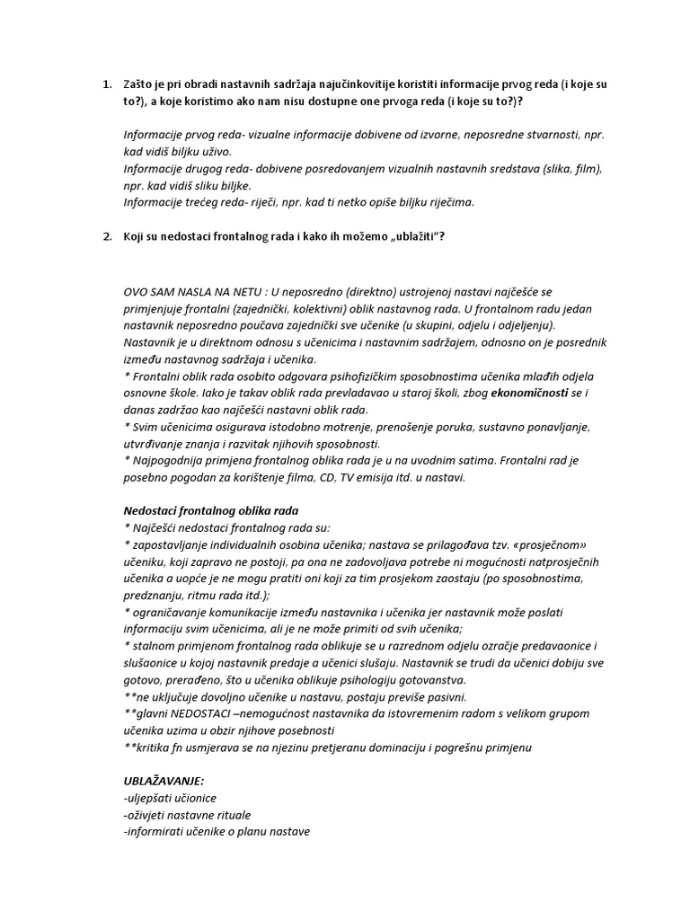 Ispit DIDAKTIKA 1 | PDF