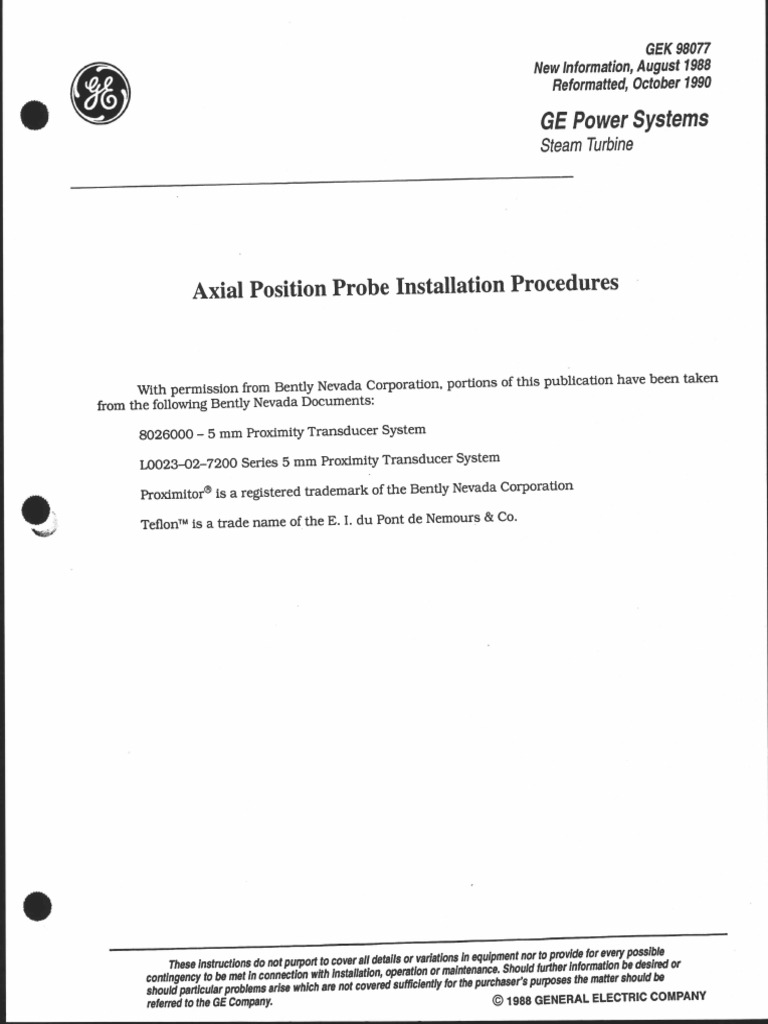 Axial Position Probe Installation Guide | PDF | Manufactured Goods ...