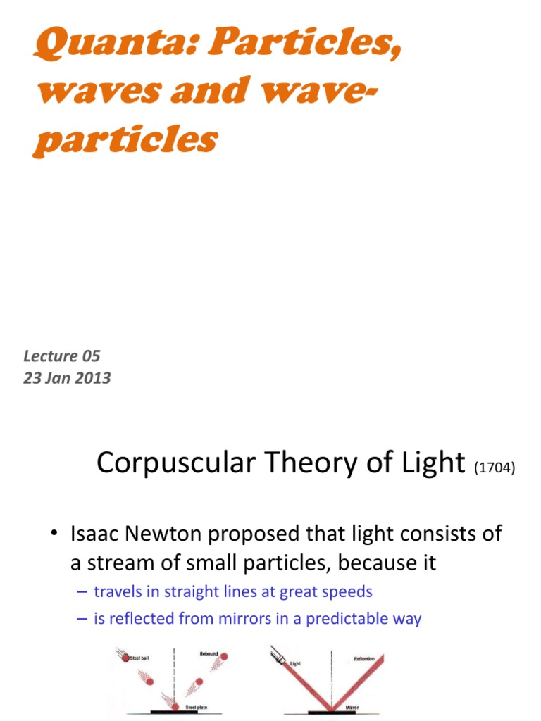 Quanta: Particles, Waves and Wave-Particles | PDF | Photon | Light