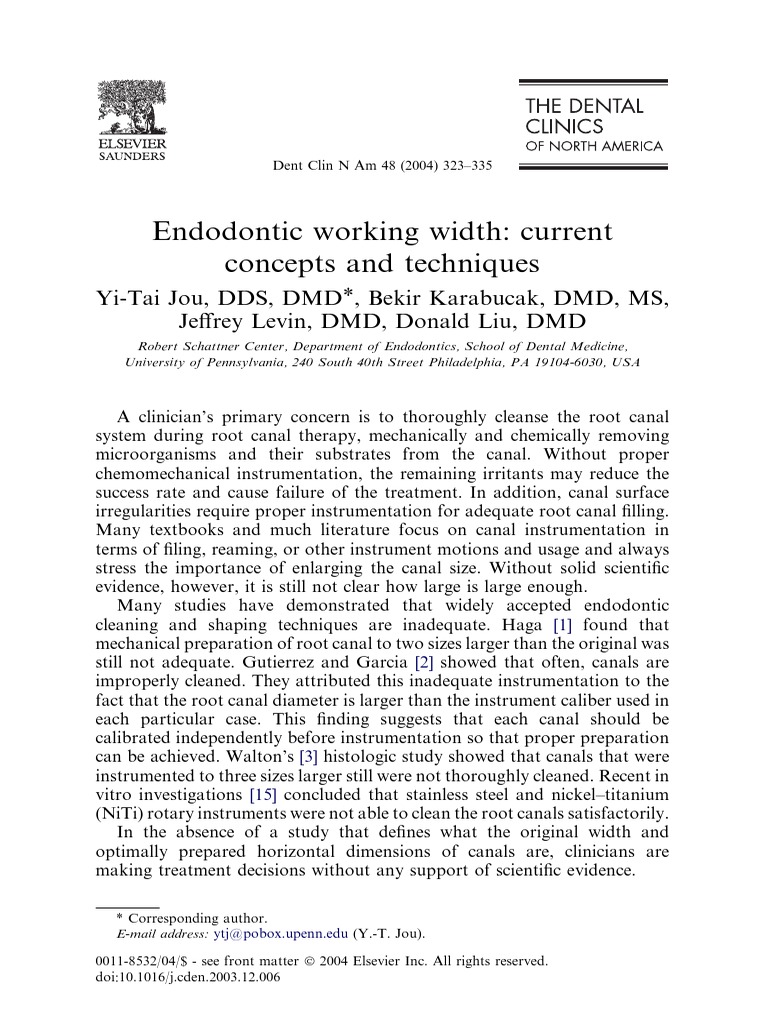 Endodontic Working Width | PDF | Medical Specialties | Clinical Medicine