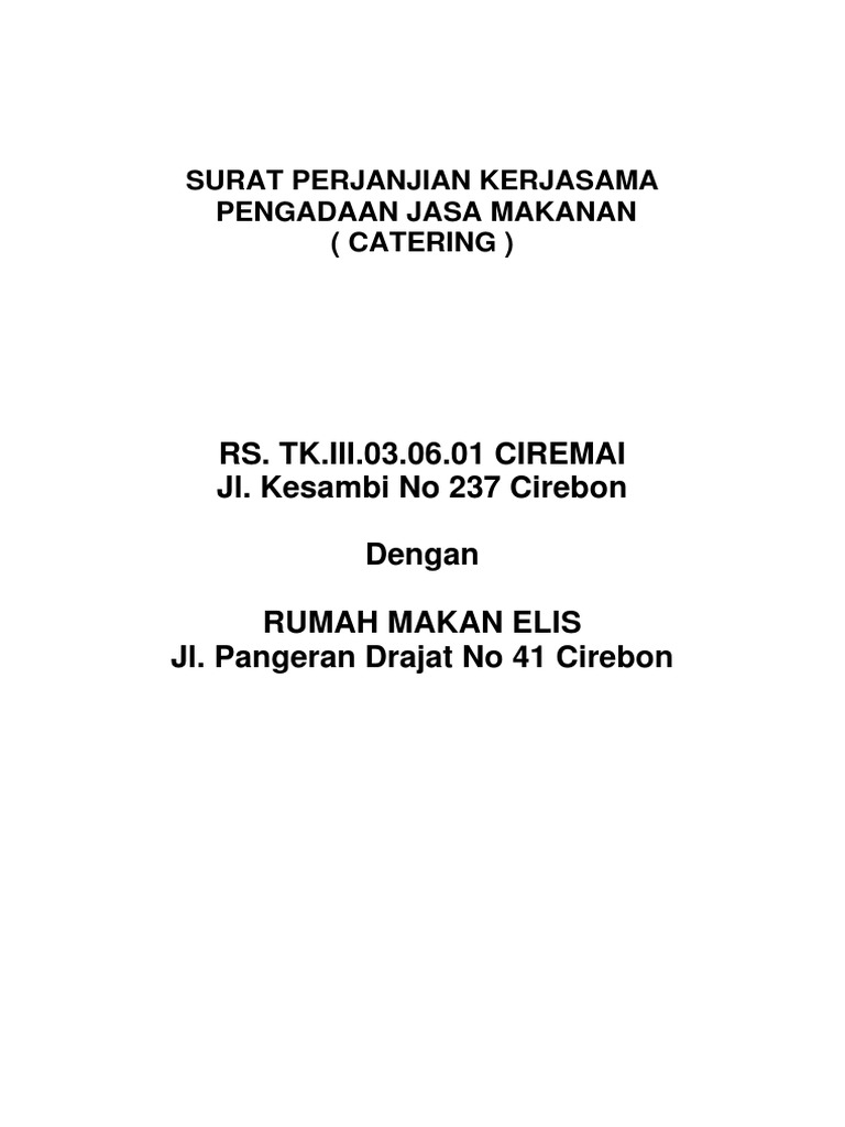 MOU Catering | PDF