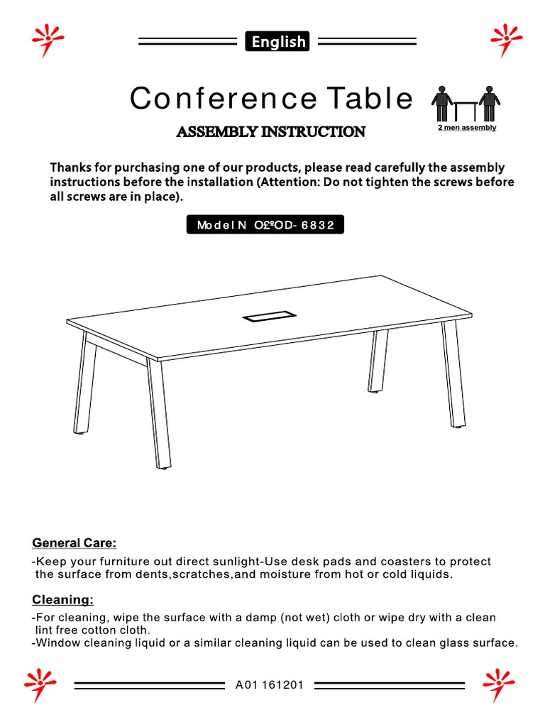 Conference Table: Model N O O D-6832 | PDF