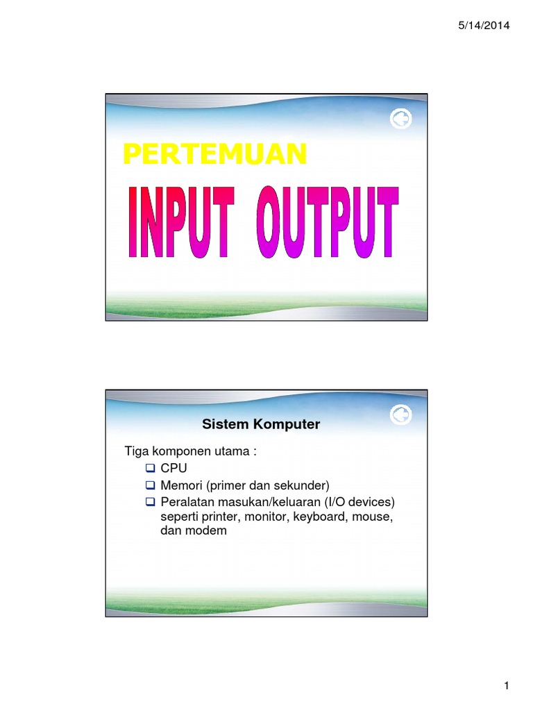 Pertemuan 9 Modul Input Output | PDF