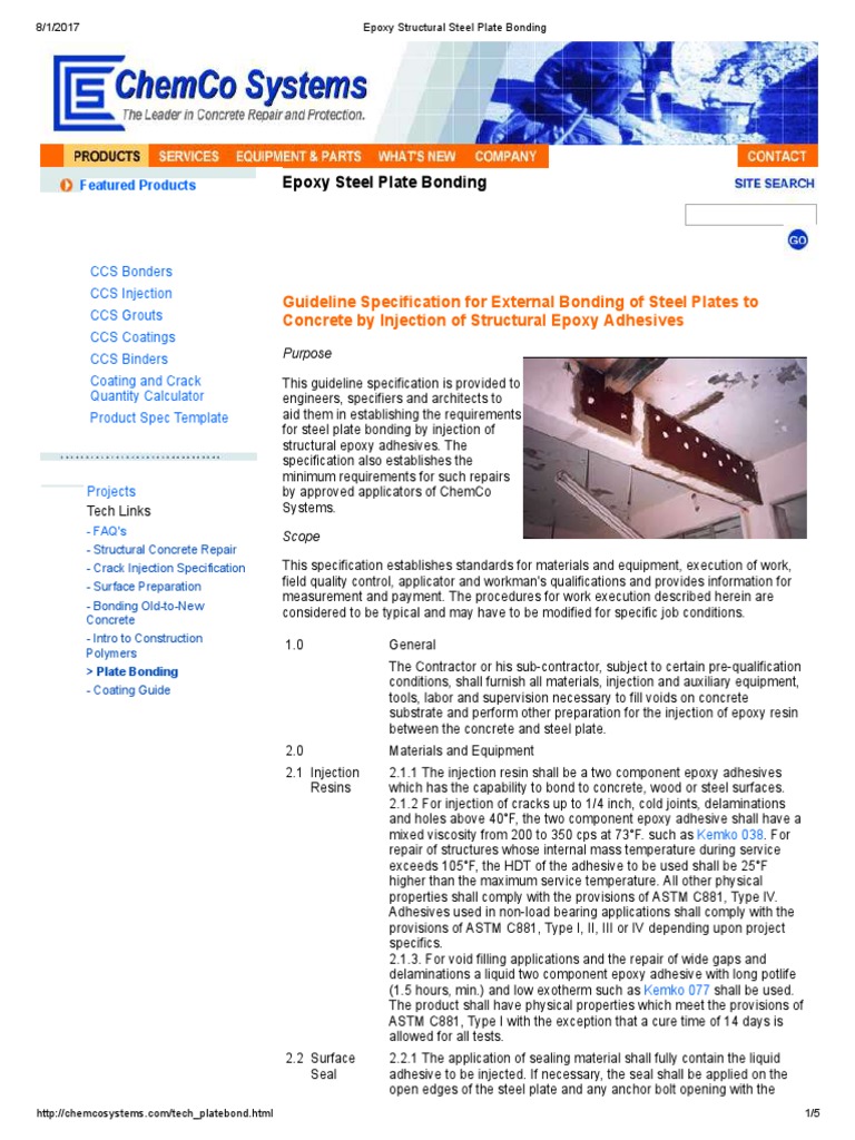 Epoxy Structural Steel Plate Bonding | PDF | Adhesive | Epoxy