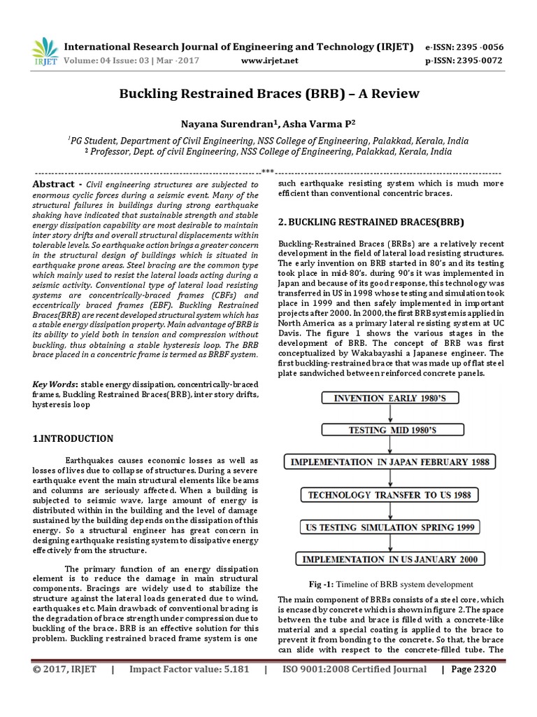 Buckling Restrained Braces (BRB) - A Review | PDF | Buckling ... Buckling Restrained Braces (BRB) - A Review | PDF | Buckling ...