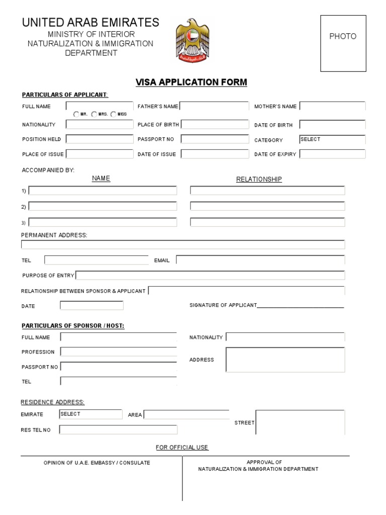 Uae Visa Application | PDF