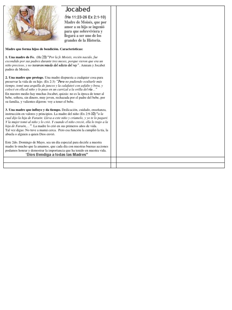 Jocabed 2 | PDF | Moisés | Religión y creencia