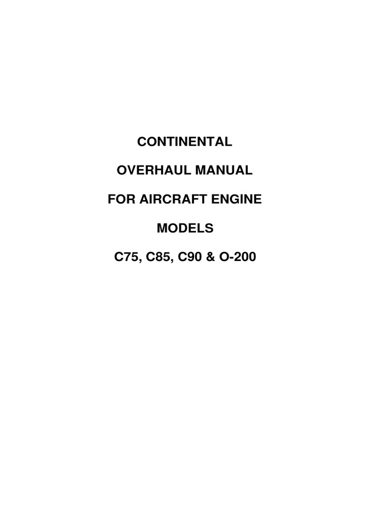 Continental C75 C85 C90 O-200 Overhaul Manual PDF | PDF | Piston ...