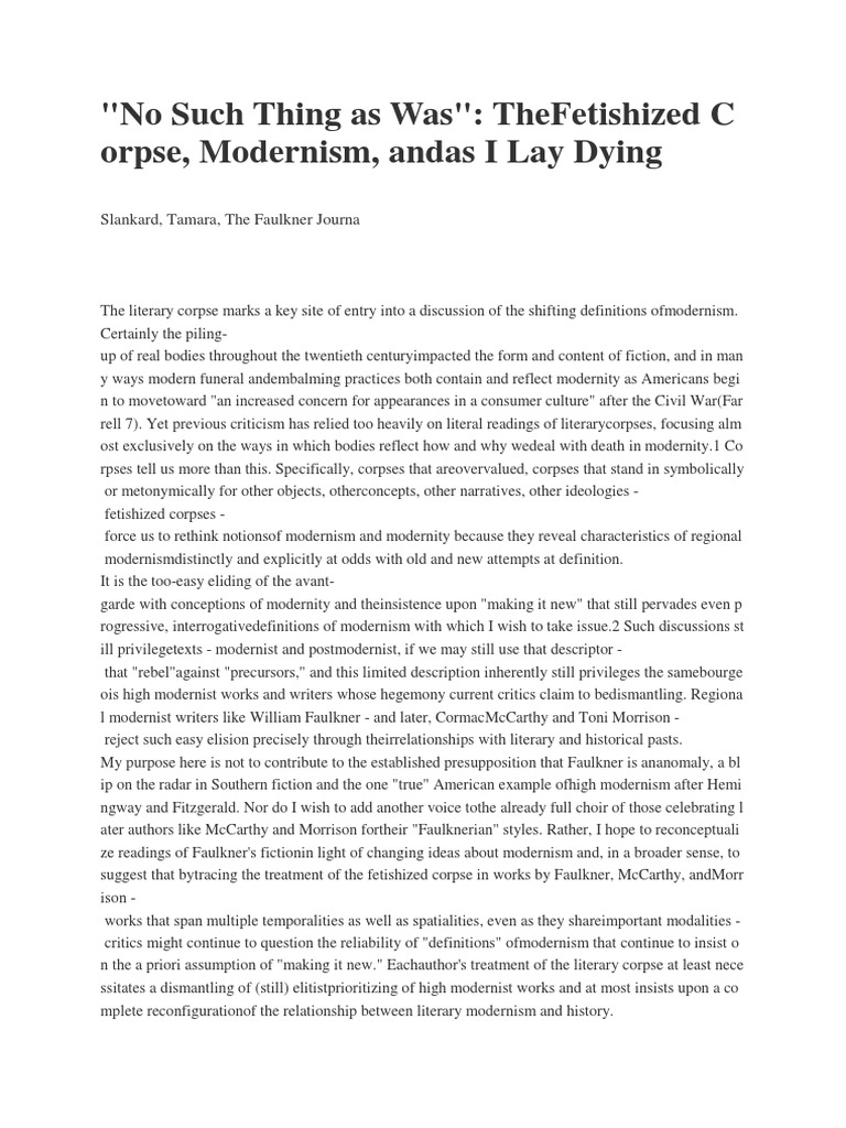 As I Lay Dying% | PDF | Modernism