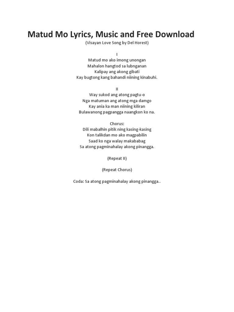 Matud Mo Lyrics | PDF