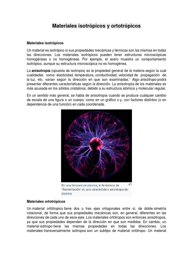 Materiales Isotrópicos y Ortotrópicos | PDF | Anisotropía | Química