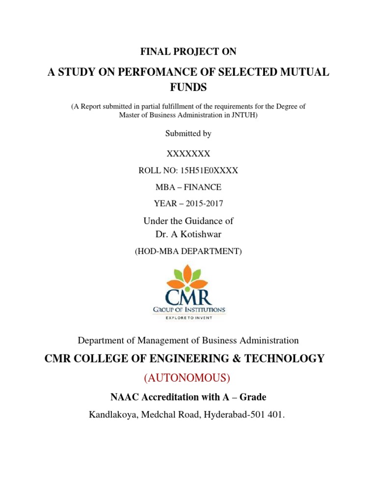 CMR College of Engineering & Technology MBA Project Format | PDF ...