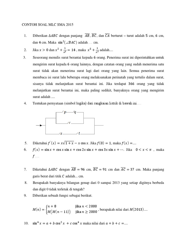Contoh Soal SMA | PDF