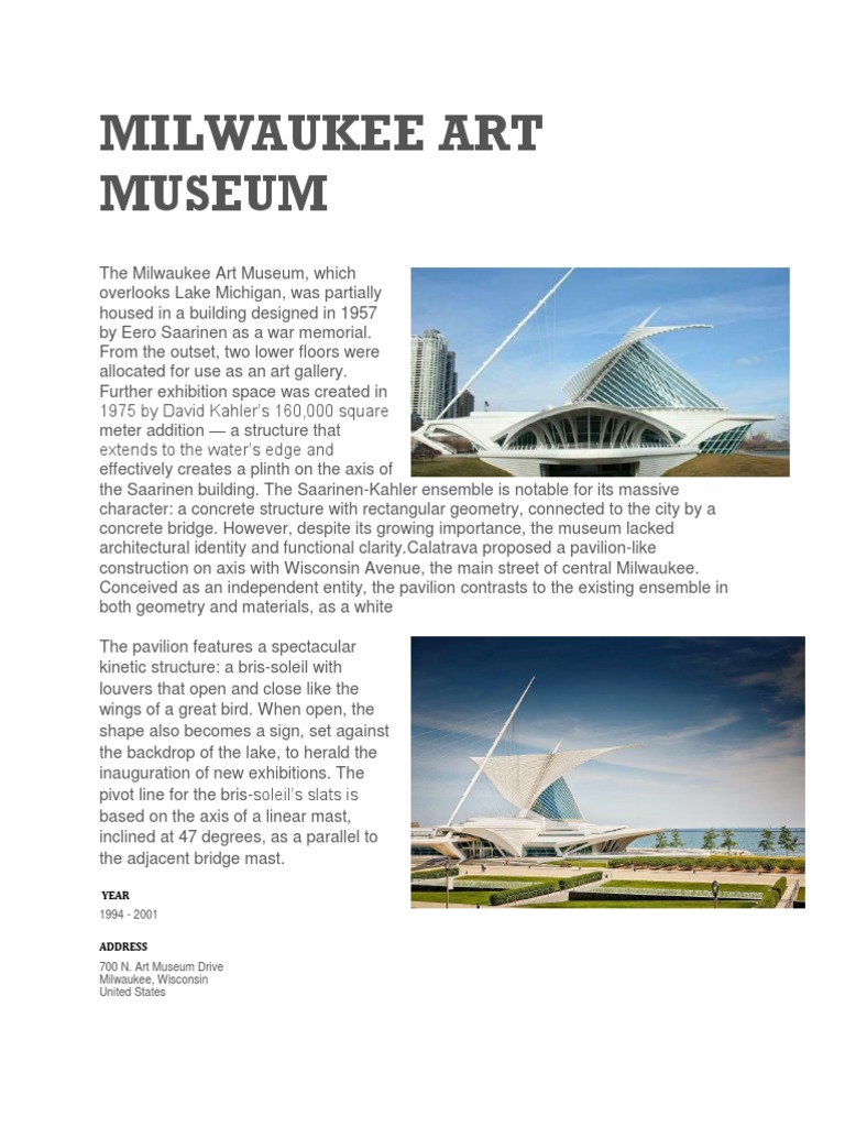 Milwaukee Art Museum | PDF