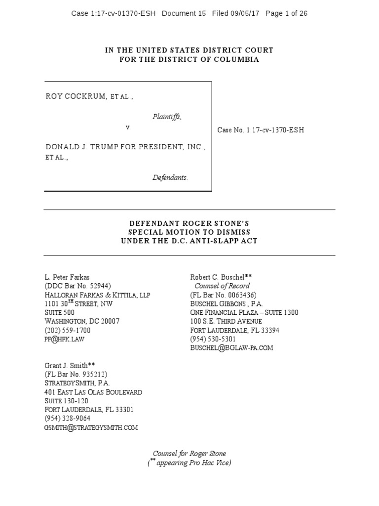 Anti SLAPP Motion To Dismiss | PDF | Democratic National Committee ...